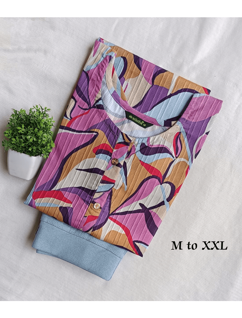 2270 – Popcorn Kurtis with Jeggings Combo - Perfect Collections